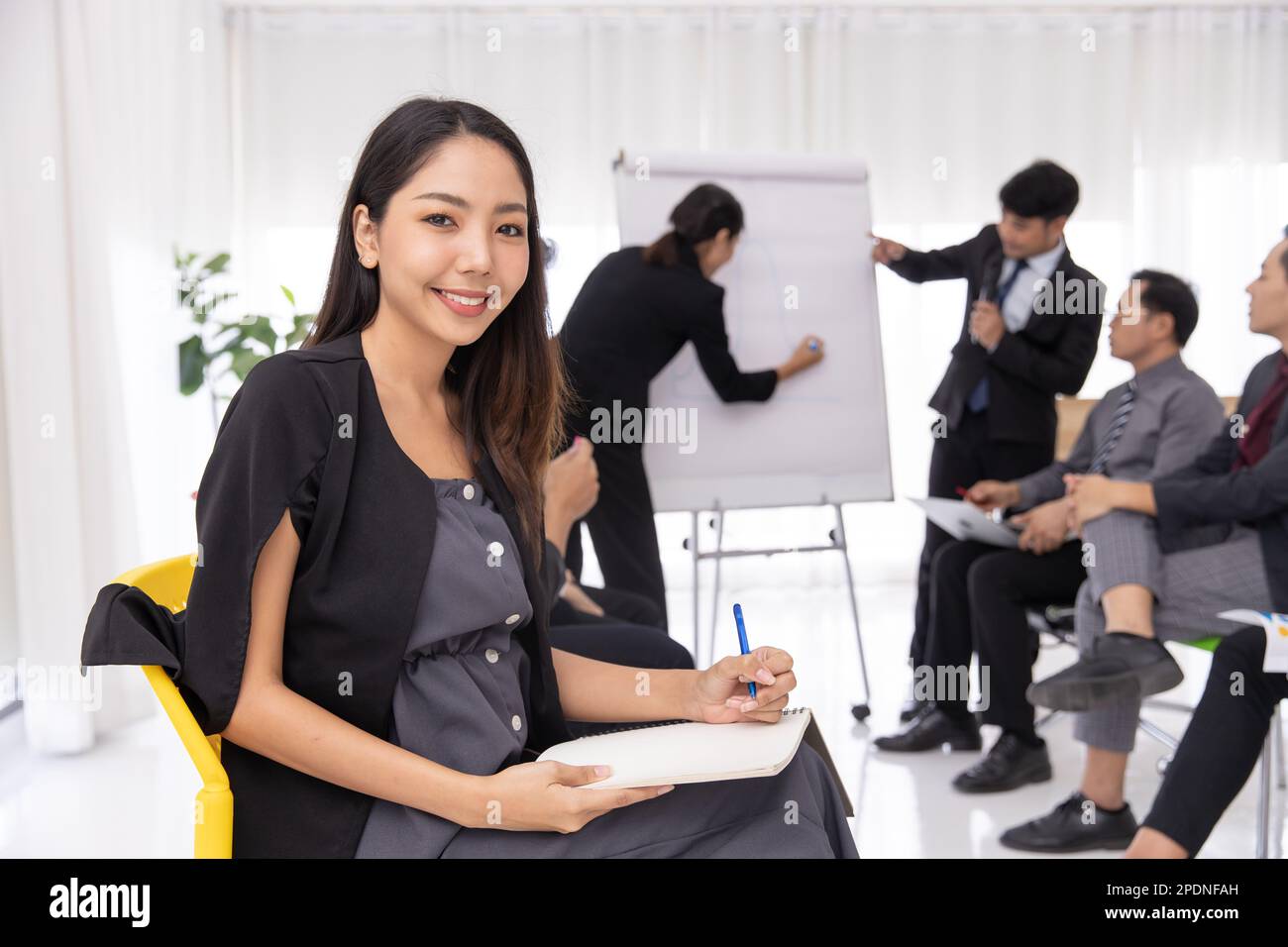 Portrait businee executive woman in office meeting room. Smart Asian ...