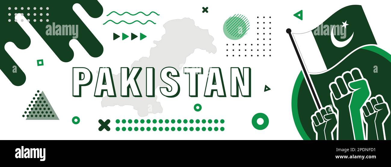 Pakistan National day banner for Independence day with abstract design ...