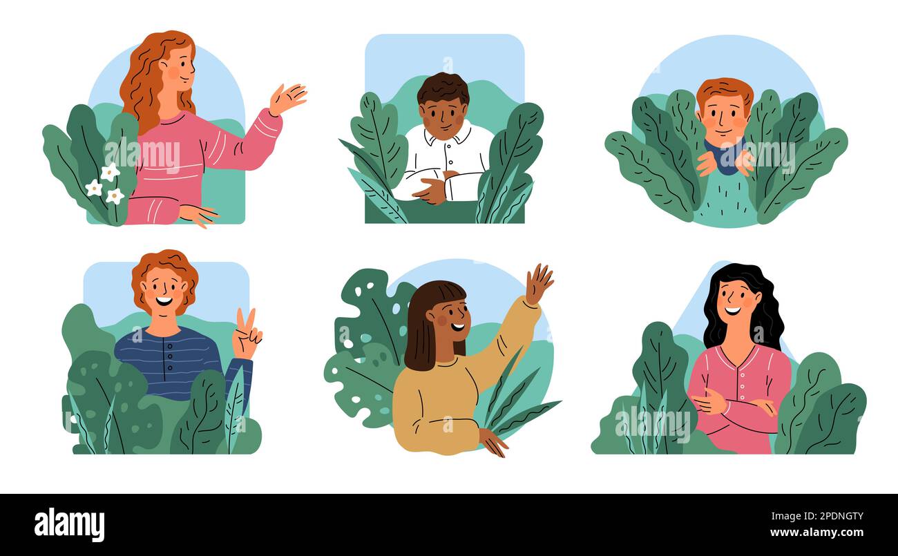 People hiding in bushes. Spies peeping through foliage. Funny guys and ...