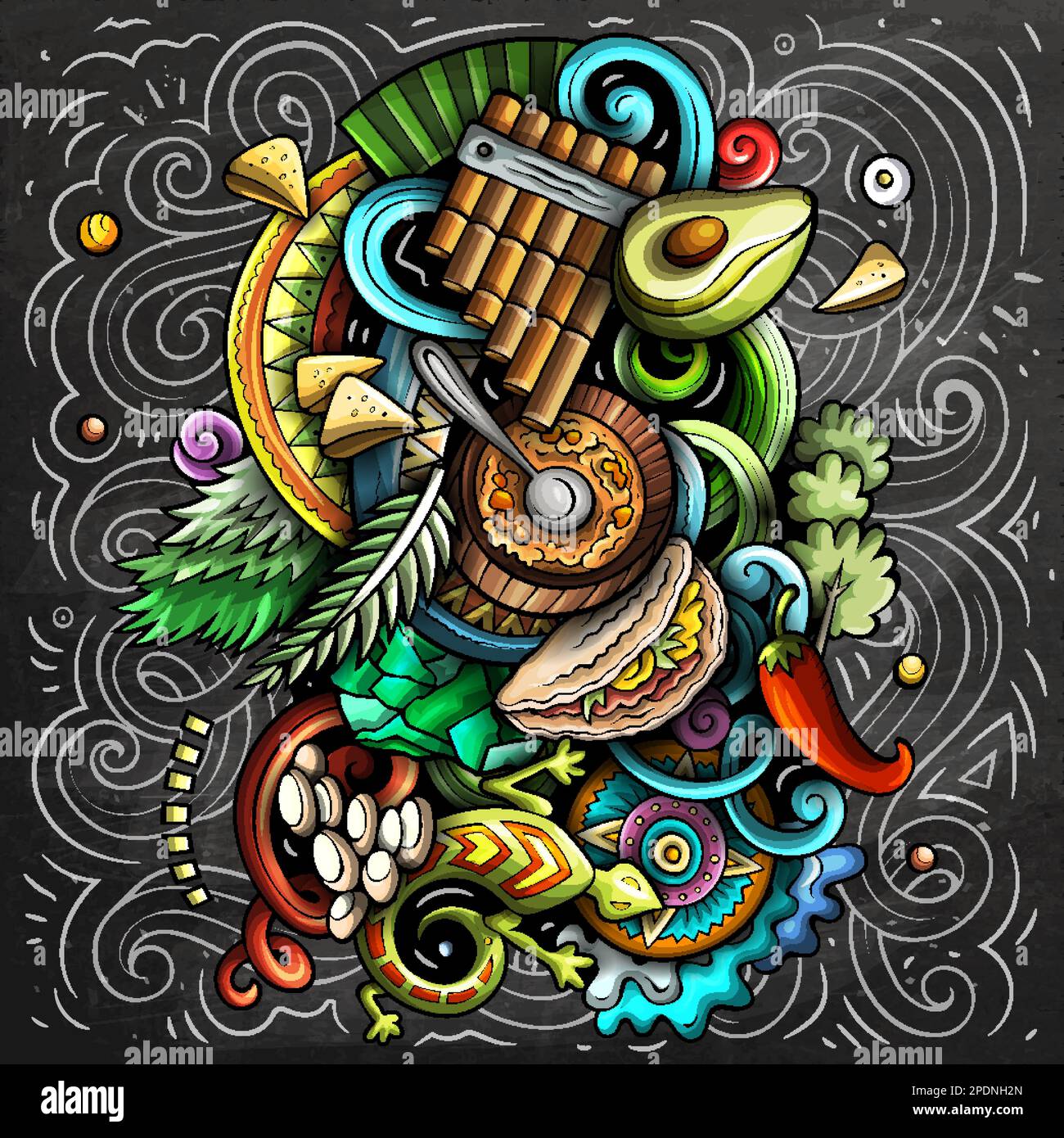 Guyana hand drawn cartoon doodles illustration. Funny travel design ...