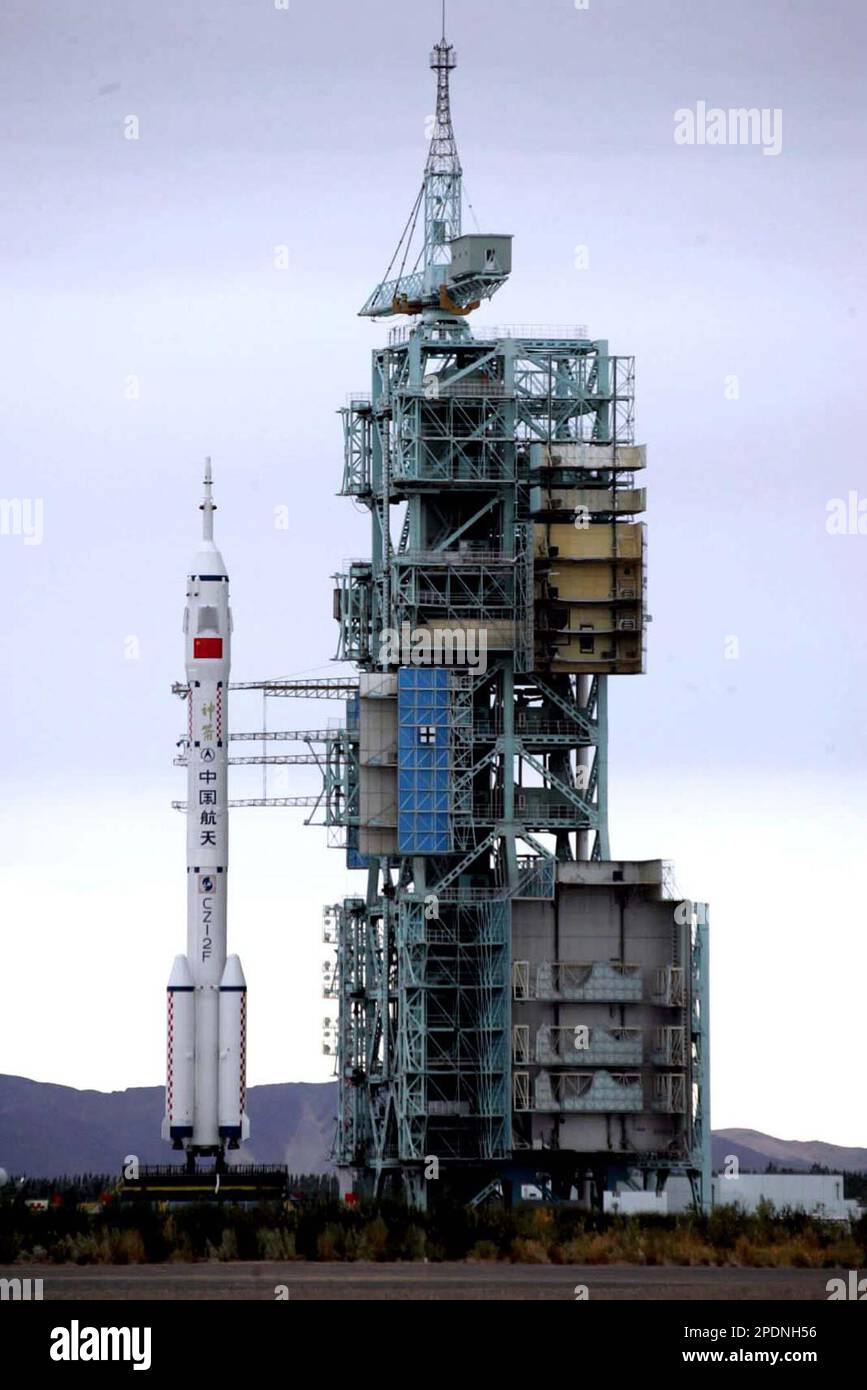 China's second manned spacecraft Shenzhou-6 joined by the Long March II ...