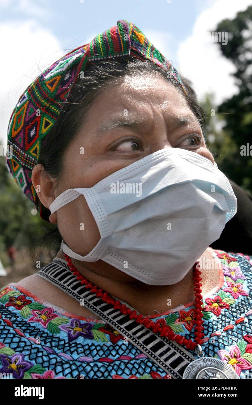 Nobel peace prize laureate Rigoberta Menchu walks through the ...