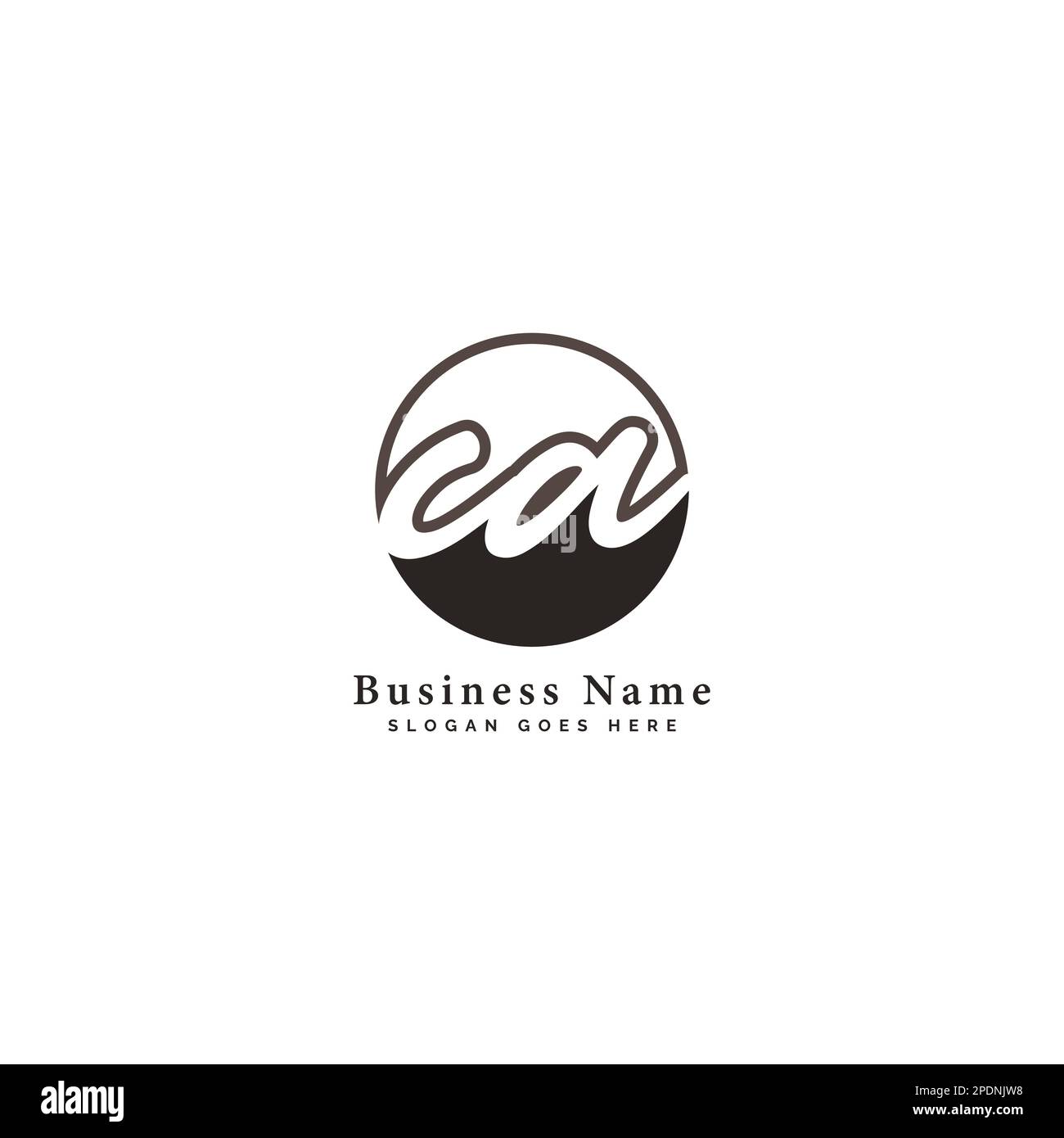 C, A, CA Initial letter handwritten and signature vector image template ...