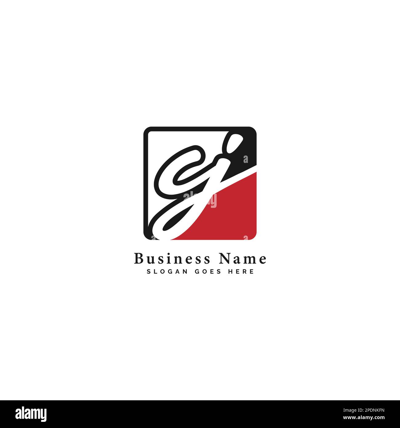 C, J, CJ Initial letter handwritten and signature vector image template ...