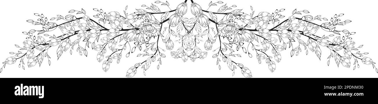 Gentle floral background from flower branches and buds, flower ...