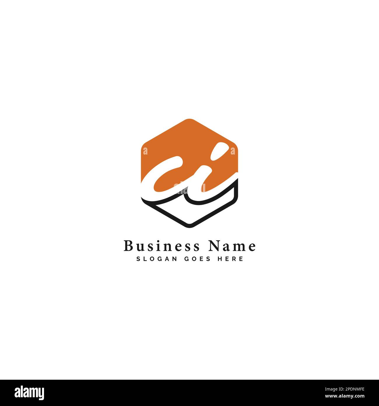 C, I, CI Initial letter handwritten and signature vector image template ...