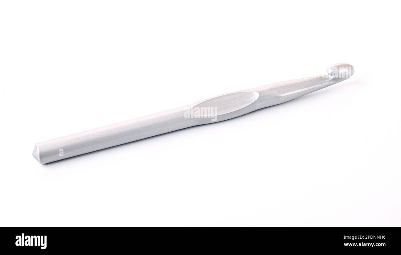 metal crochet hook isolated on white background Stock Photo - Alamy