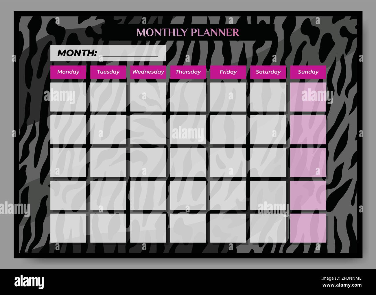 Animal print planner calender Stock Vector Images - Alamy