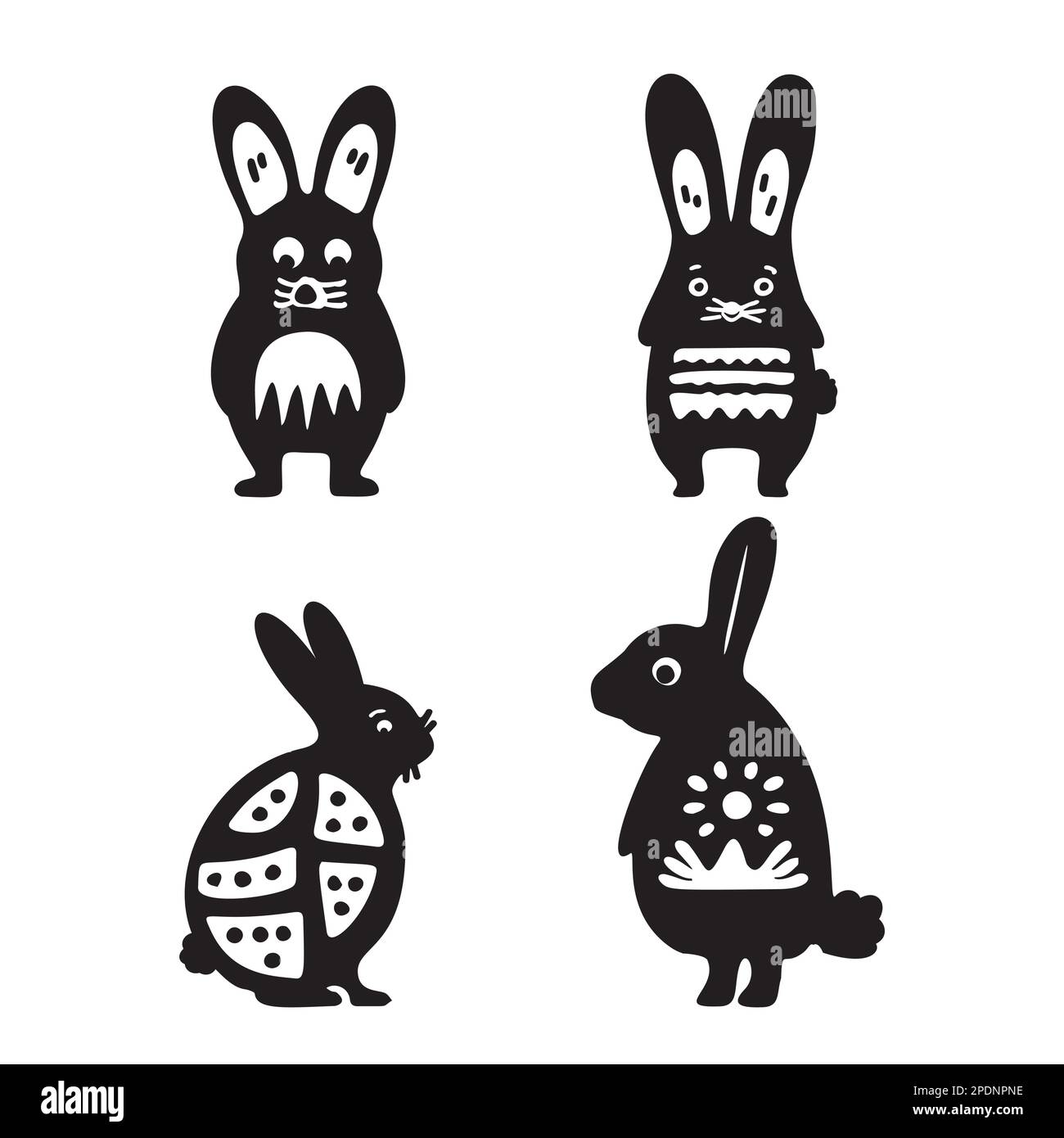 Cute easter bunny cartoon clipart. Vector rabbit motif Stock Vector ...