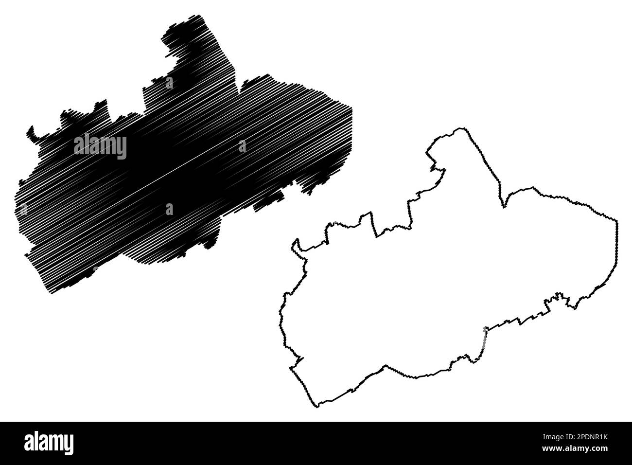 Hertsmere vector map Black and White Stock Photos & Images - Alamy