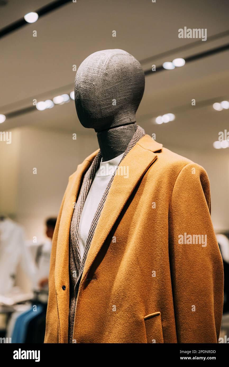 Mannequin Dressed In Men male Casual Clothes And coat jacket Clothes In ...