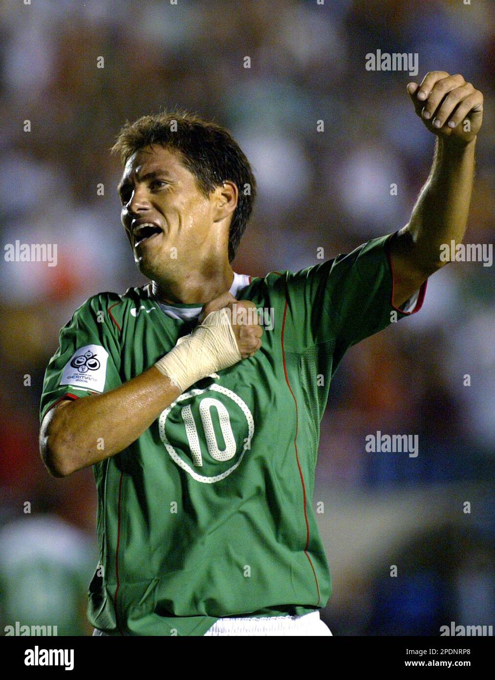 Mexico's soccer player Guillermo Franco gestures after his teammate ...