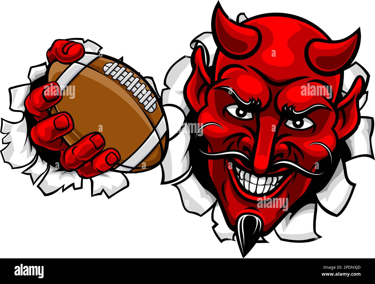 Devil American Football Sports Mascot Cartoon Stock Vector Image & Art ...