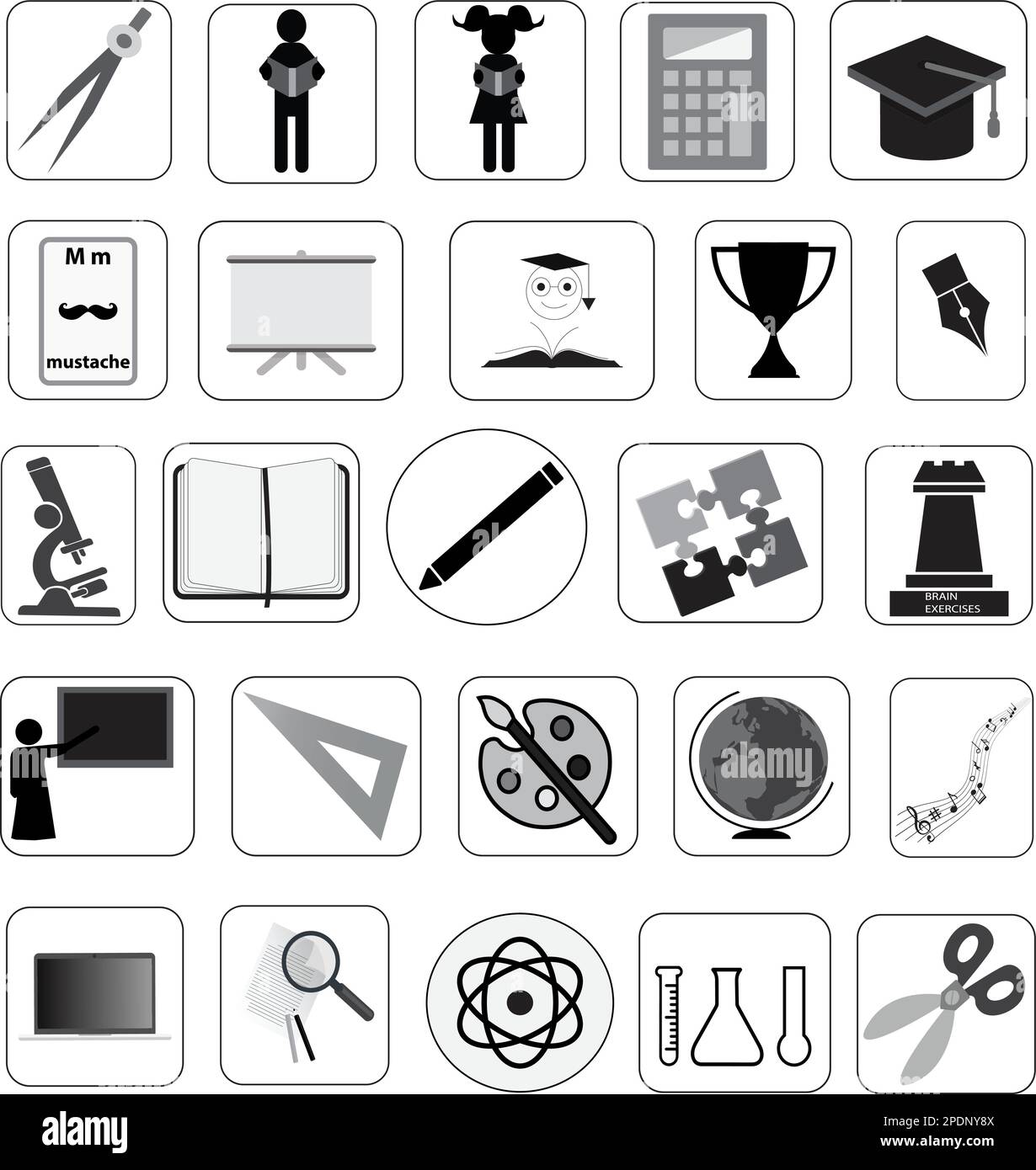 Set of twenty five icons of school and education icons Stock Vector ...