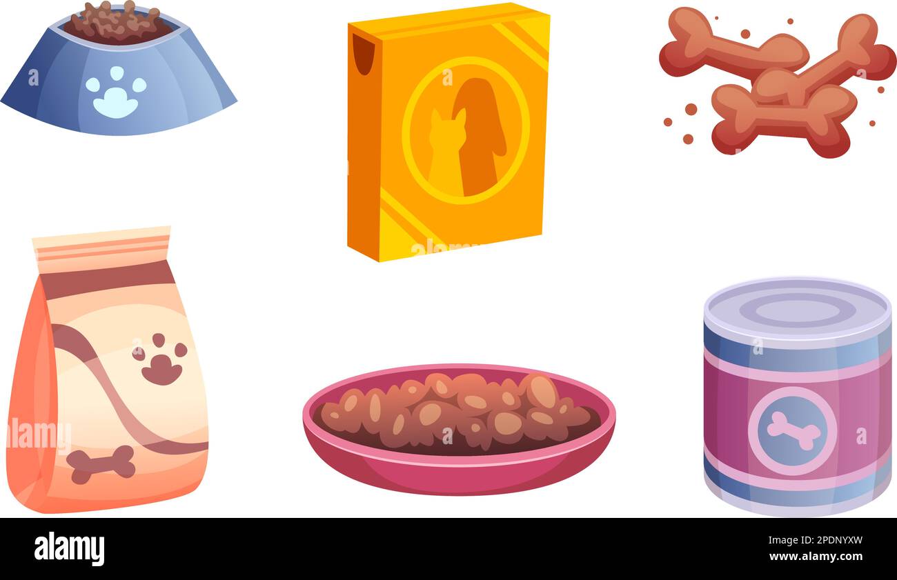 Set cartoon animals eat food hi-res stock photography and images - Alamy