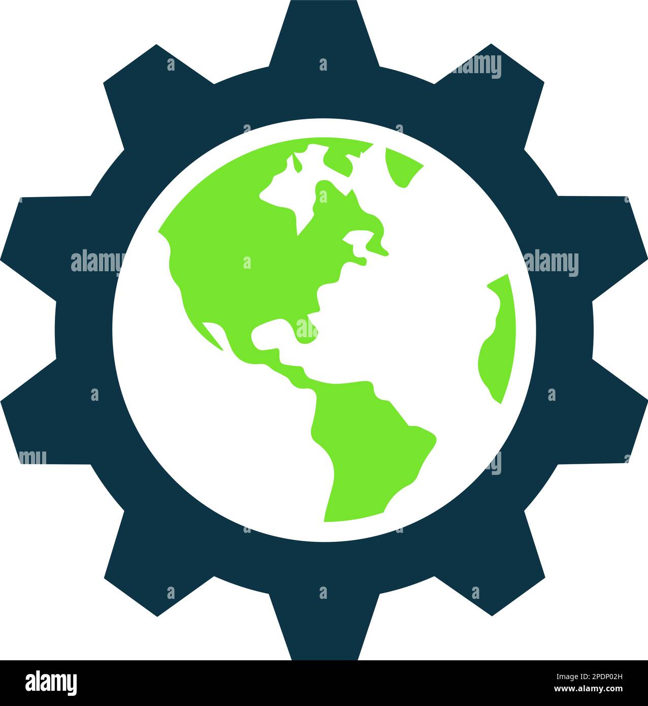Earth planet in the cogwheel as a conceptual icon Stock Vector Image ...