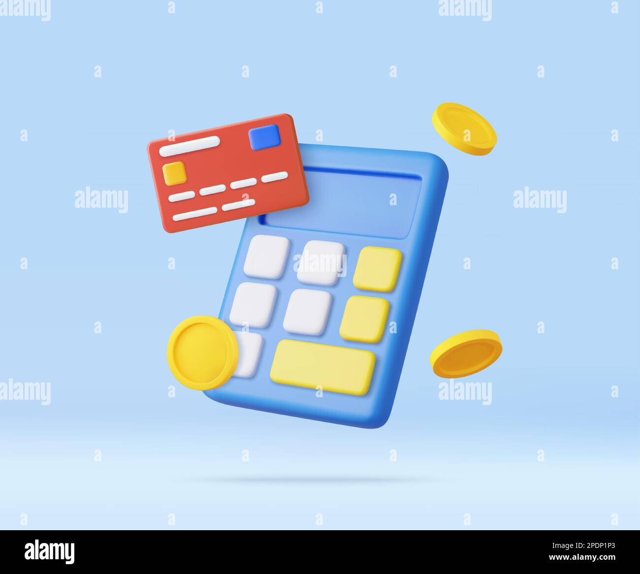 3D Calculator with floating coin Stock Vector Image & Art - Alamy