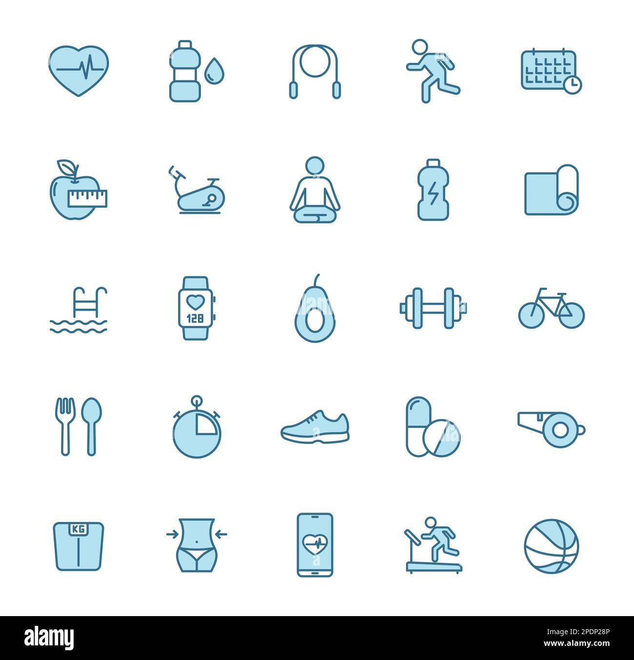 fitness line vector icons Stock Vector Image & Art - Alamy