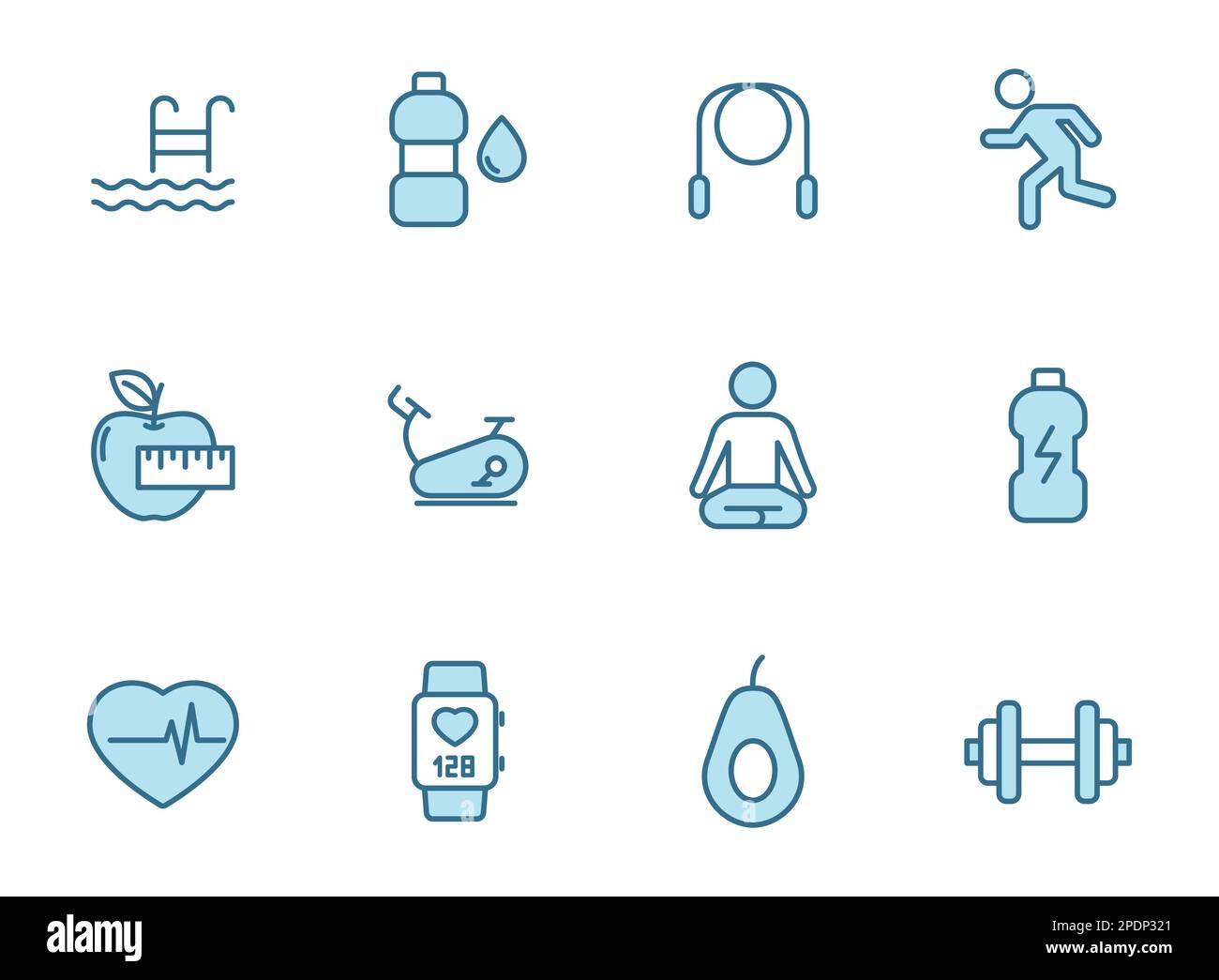 fitness line vector icons Stock Vector Image & Art - Alamy