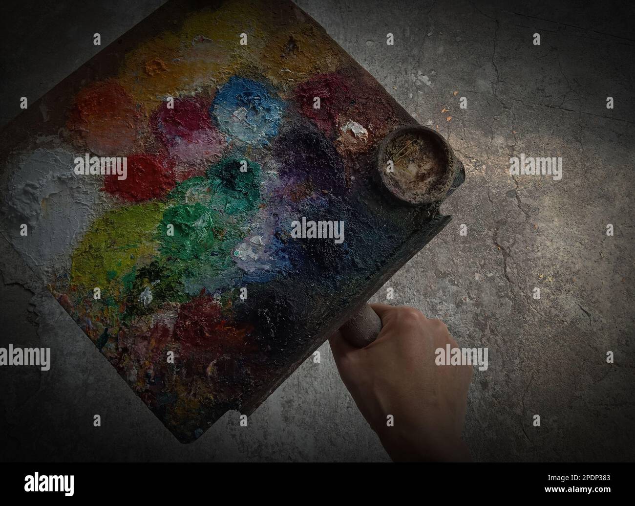 mixing palette colorful abstract oil painting background Stock Photo ...