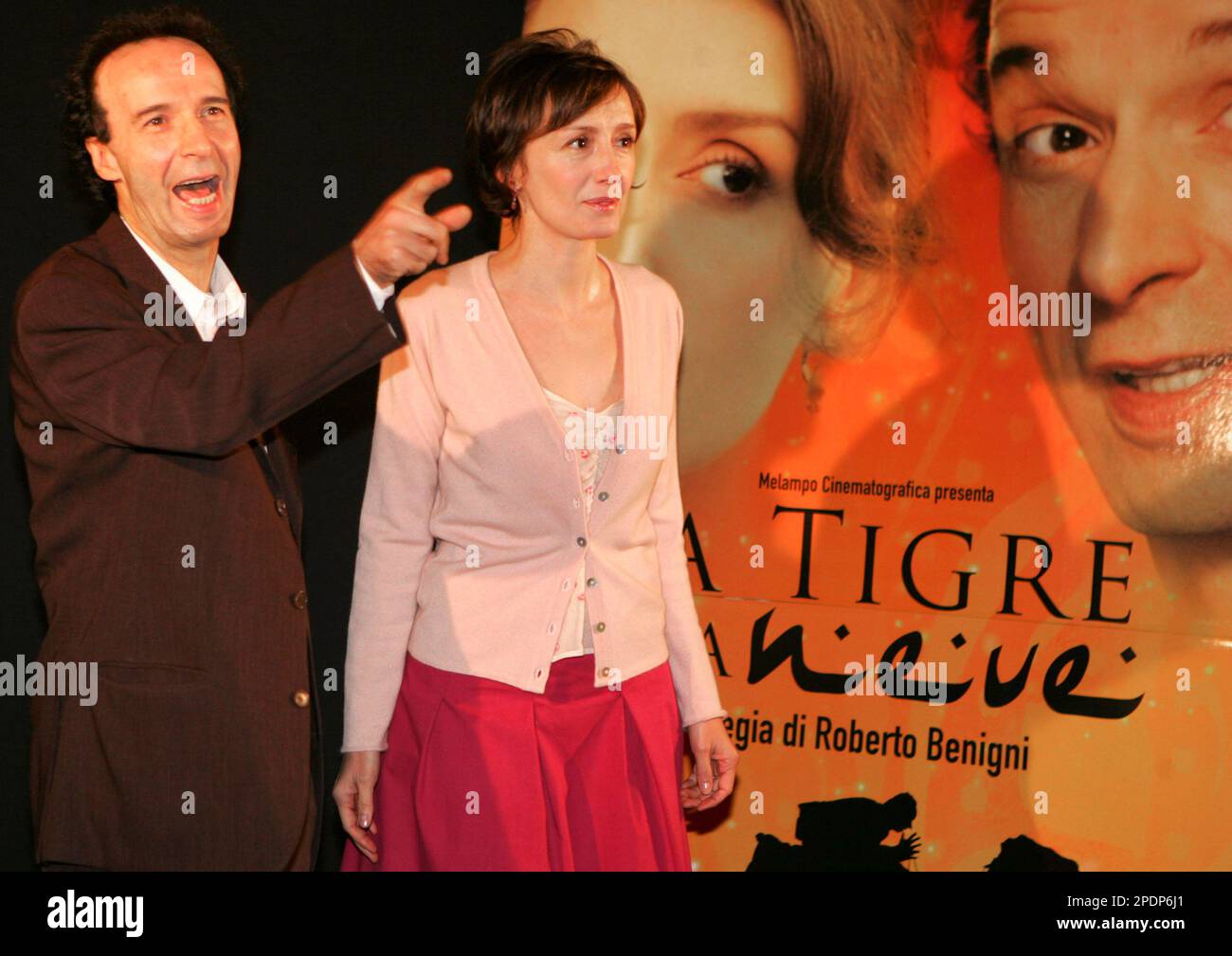 Italian Actor and director Roberto Benigni and his wife actress ...