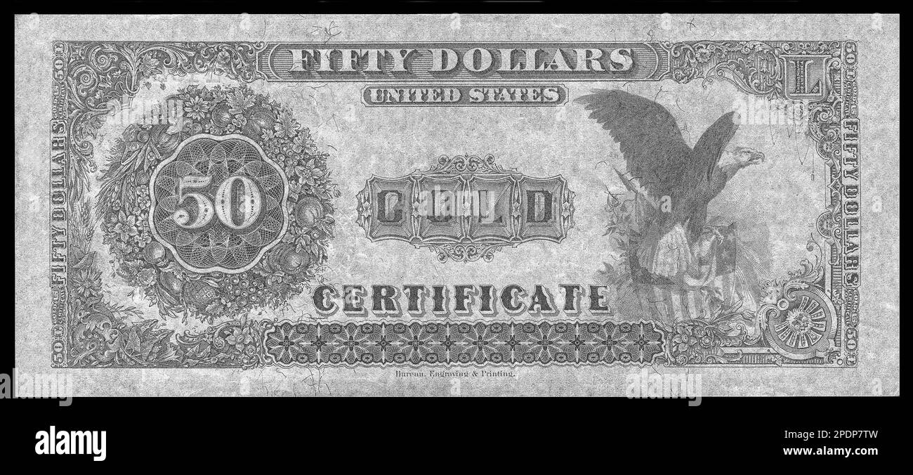 Gold certificate bank note Black and White Stock Photos & Images - Alamy