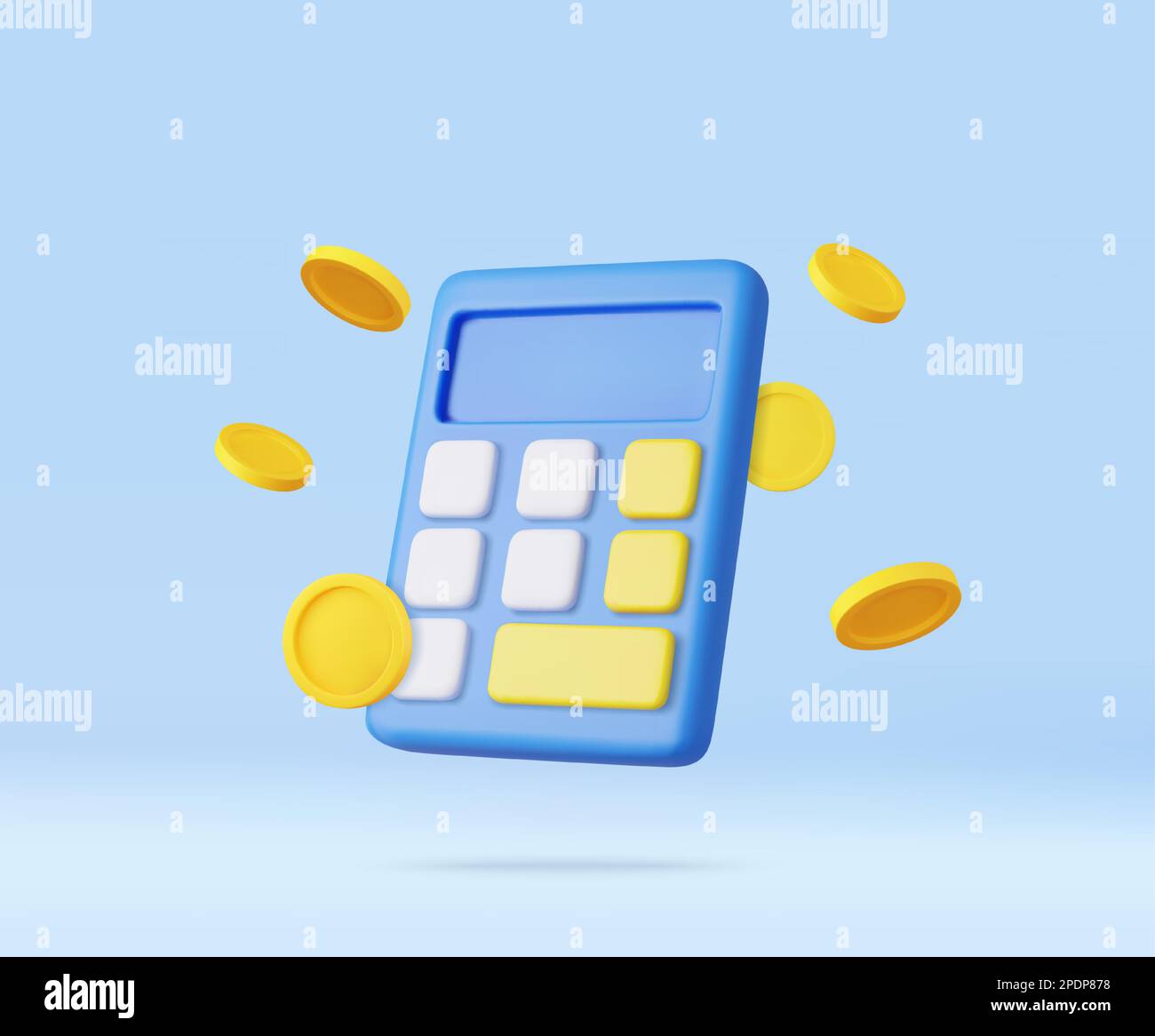 3D Calculator with floating coin Stock Vector Image & Art - Alamy