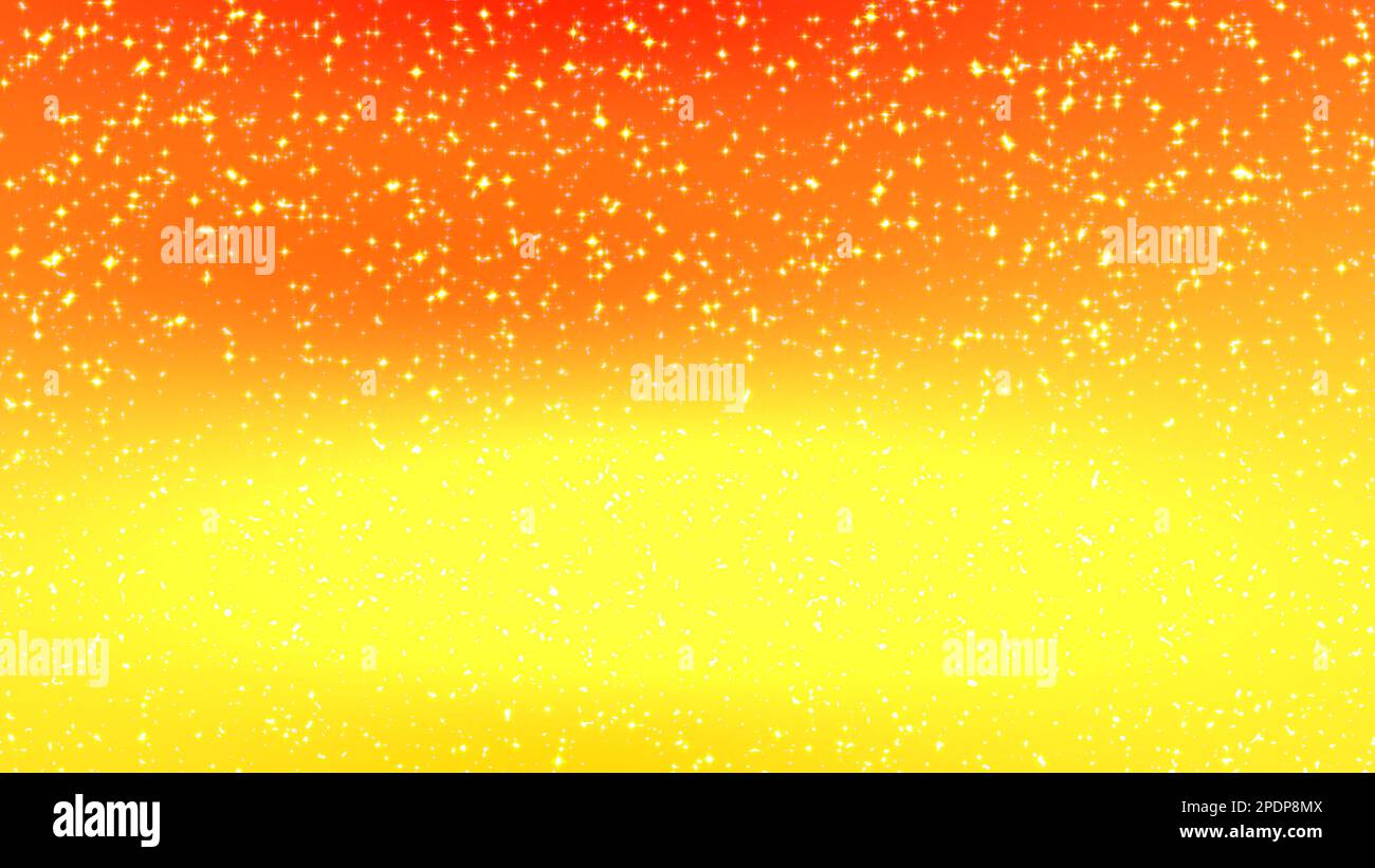 Yellow and orange glow sun color particle star background. 2D layout ...