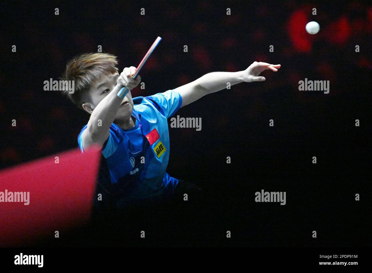 Singapore. 15th Mar, 2023. Zhang Rui of China hits a return during the ...