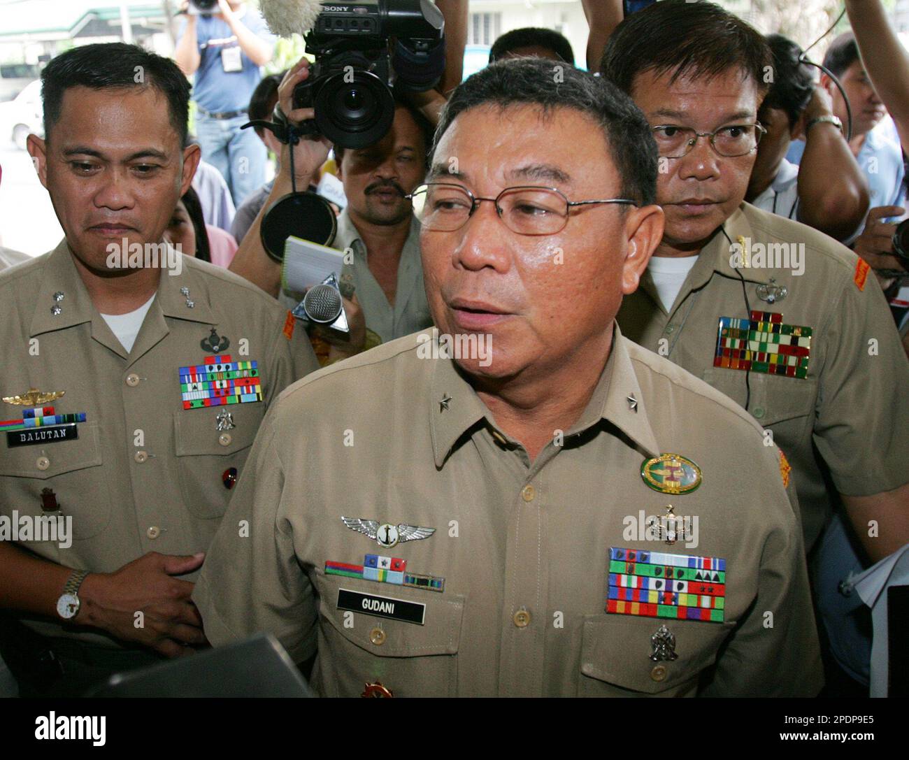 Philippine Marines Brigadier-General Francisco Gudani, center arrives ...