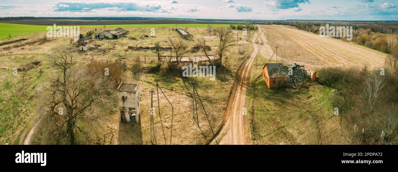 Belarus. Abandoned Barn, Shed, Farm House In Chernobyl Resettlement ...
