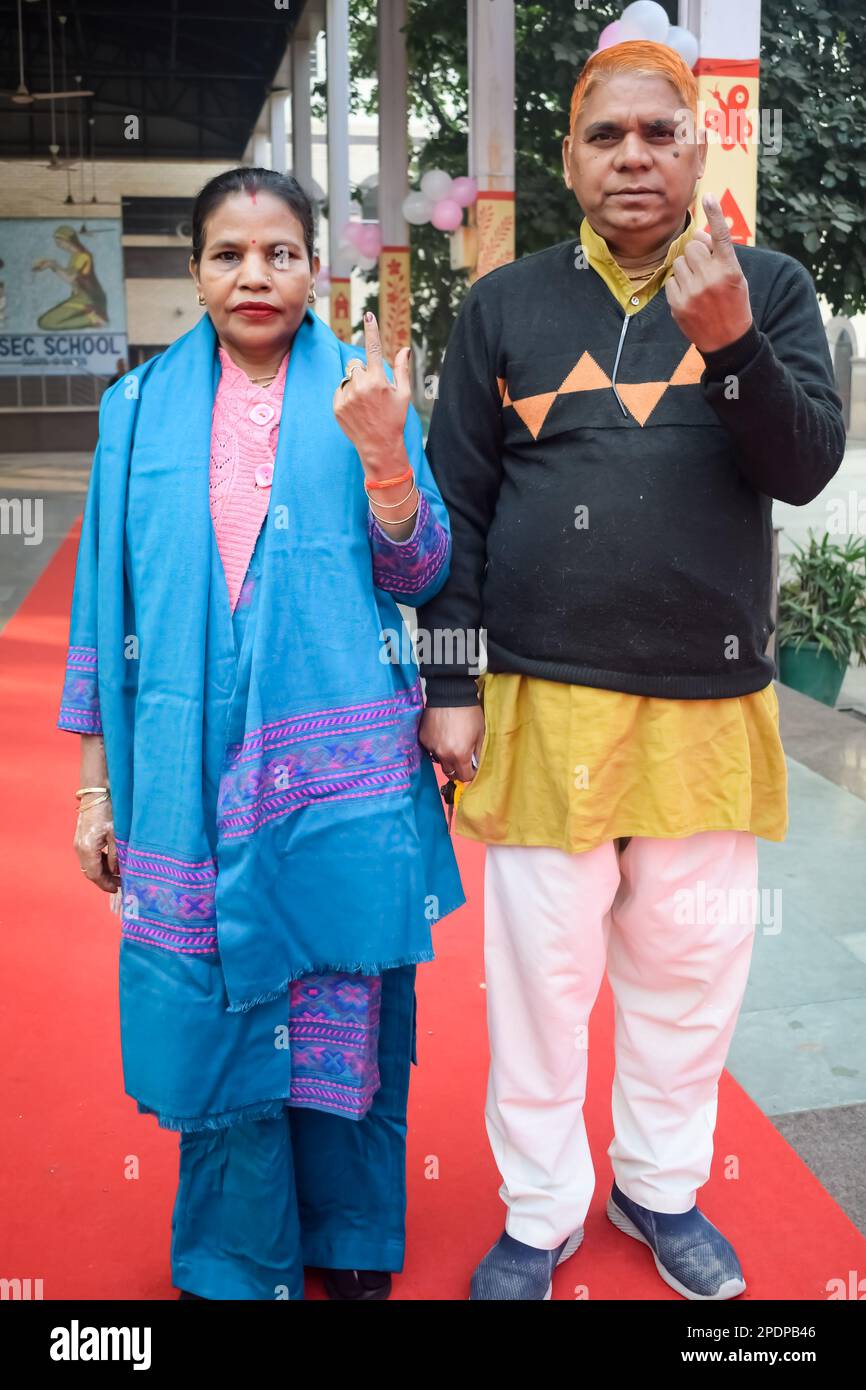 New Delhi, India - December 04 2022 - Unidentified people showing their ...
