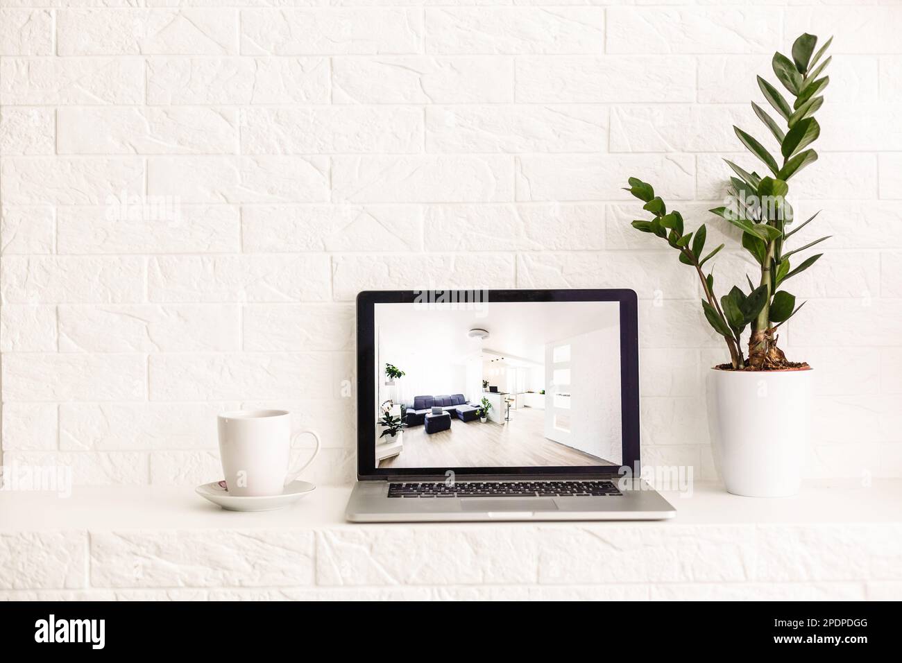 computer laptop with hotel booking screen on table in room Stock Photo ...