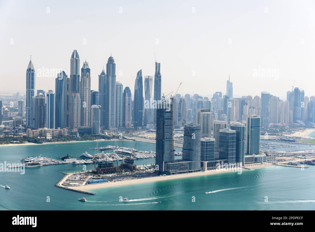 View of Dubai Harbour from The View at the Palm, Palm Jumeirah, Dubai ...