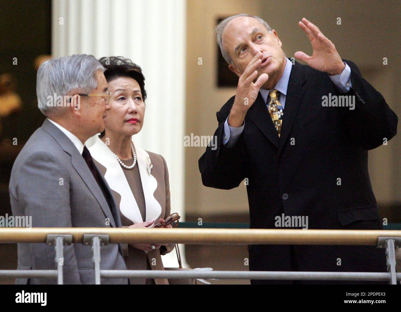 John W. McCarter, right, President and CEO of the Field Museum talks to ...