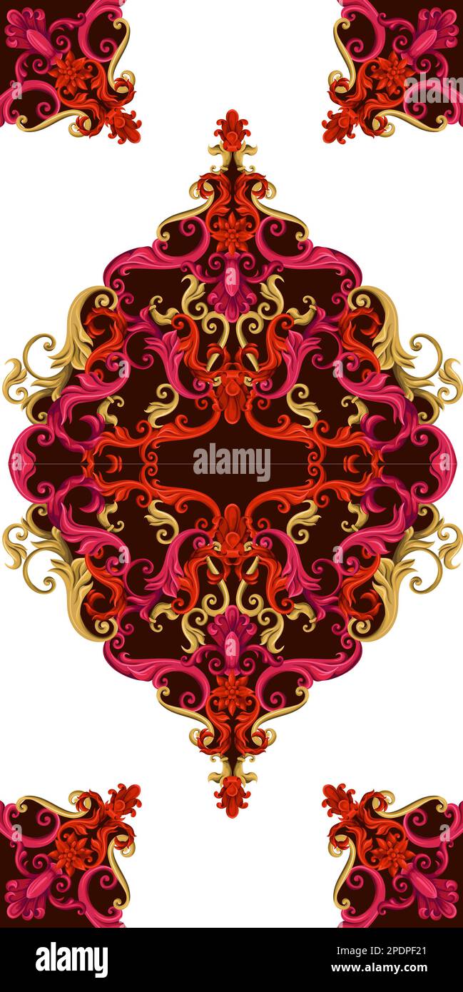 Red baroque elements isolated. Vector Stock Vector Image & Art - Alamy