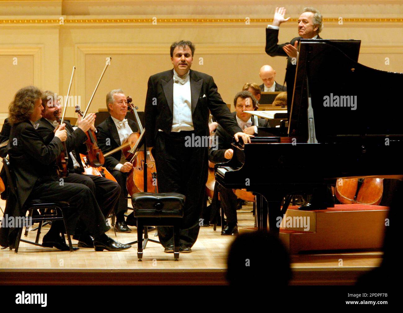 Pianist Yefim Bronfman takes a bow after performing with the St ...