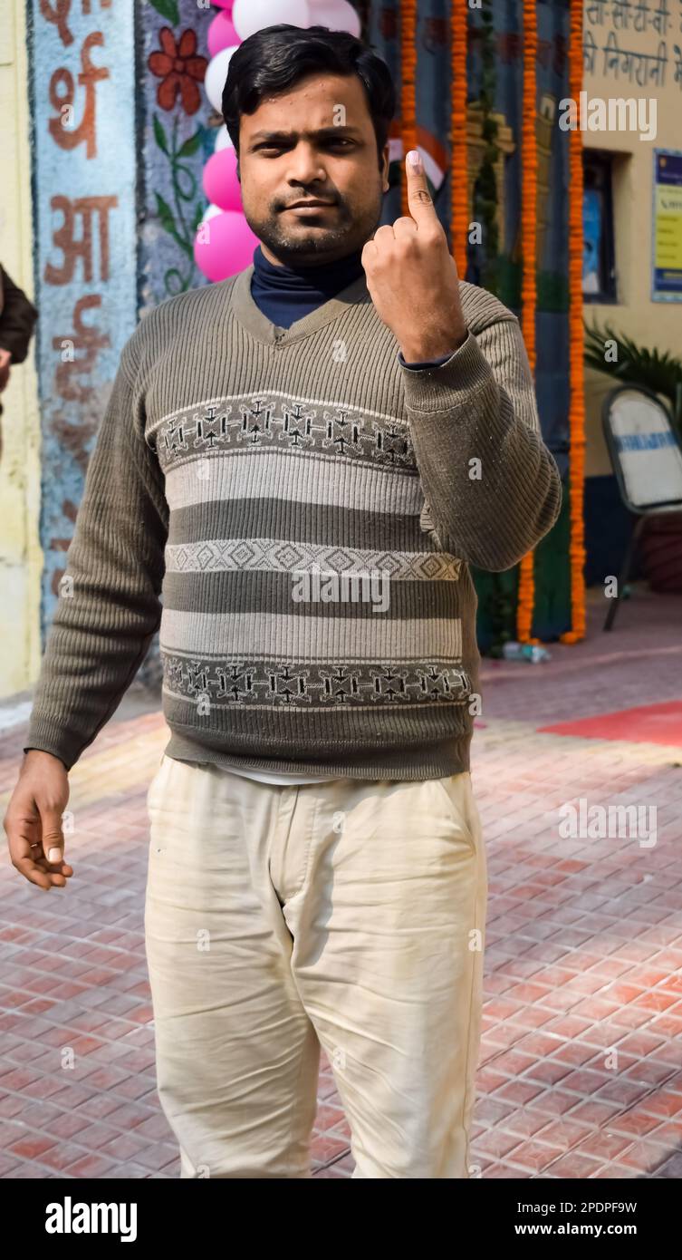 New Delhi, India - December 04 2022 - Unidentified people showing their ...