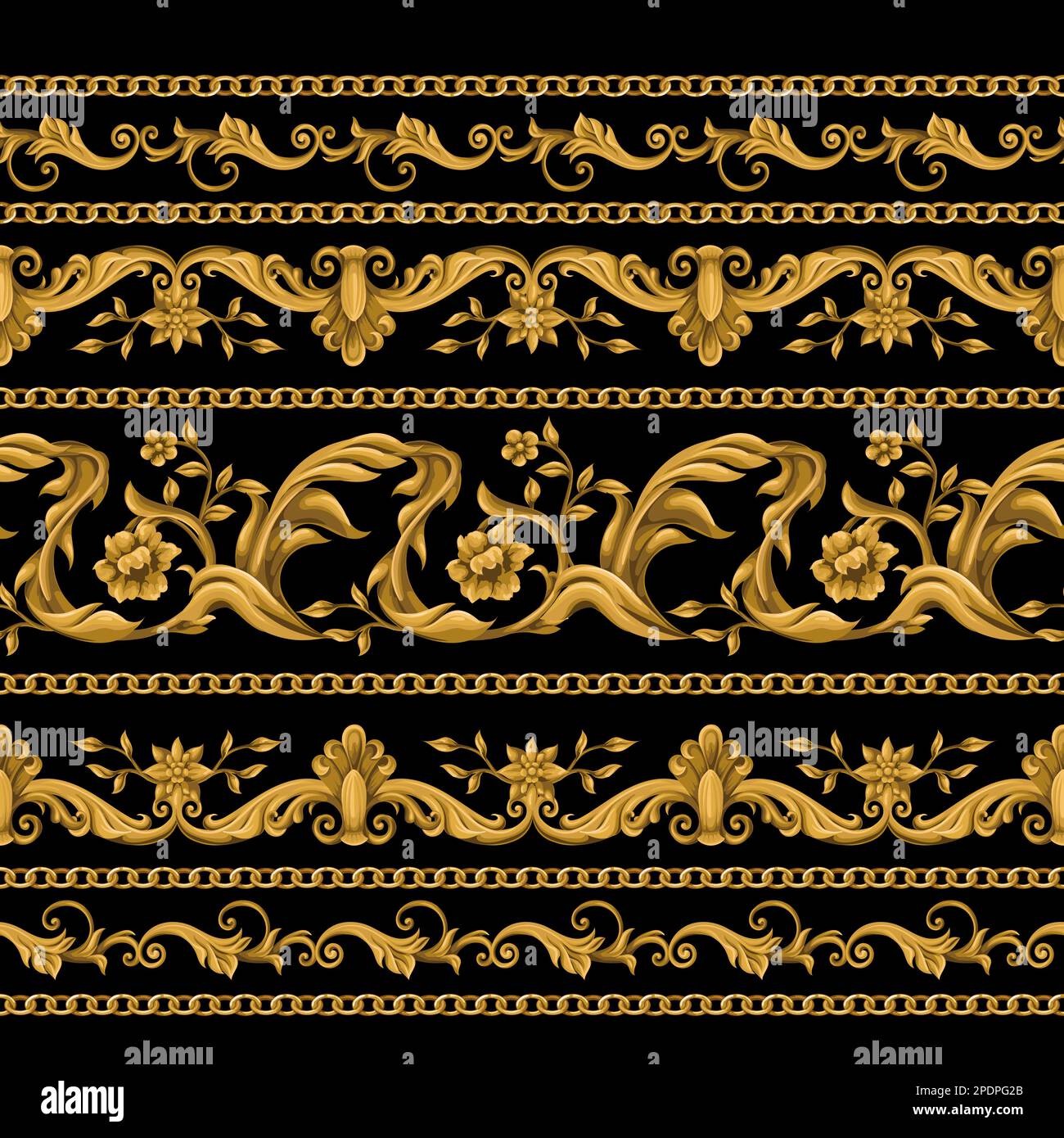 Border with gold baroque elements. Vector Stock Vector Image & Art - Alamy
