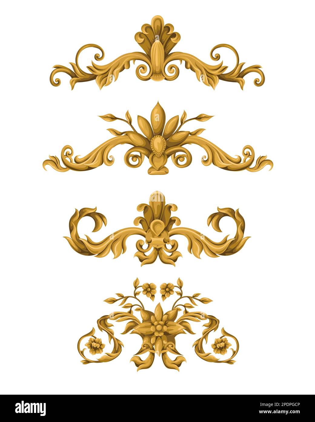 Gold baroque elements isolated. Vector Stock Vector Image & Art - Alamy