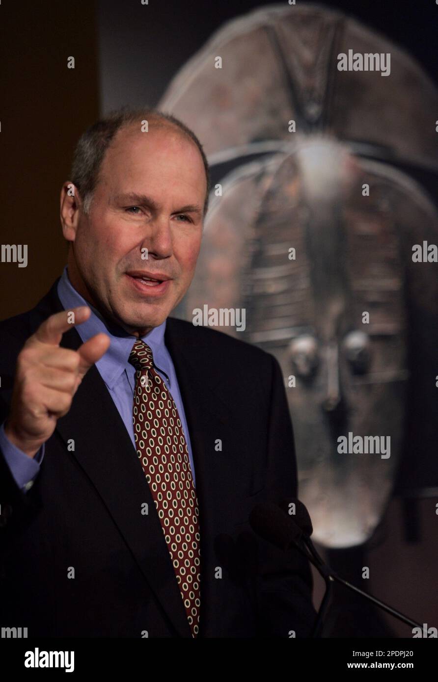 Michael Eisner, CEO of the Walt Disney Company, gestures during a news ...