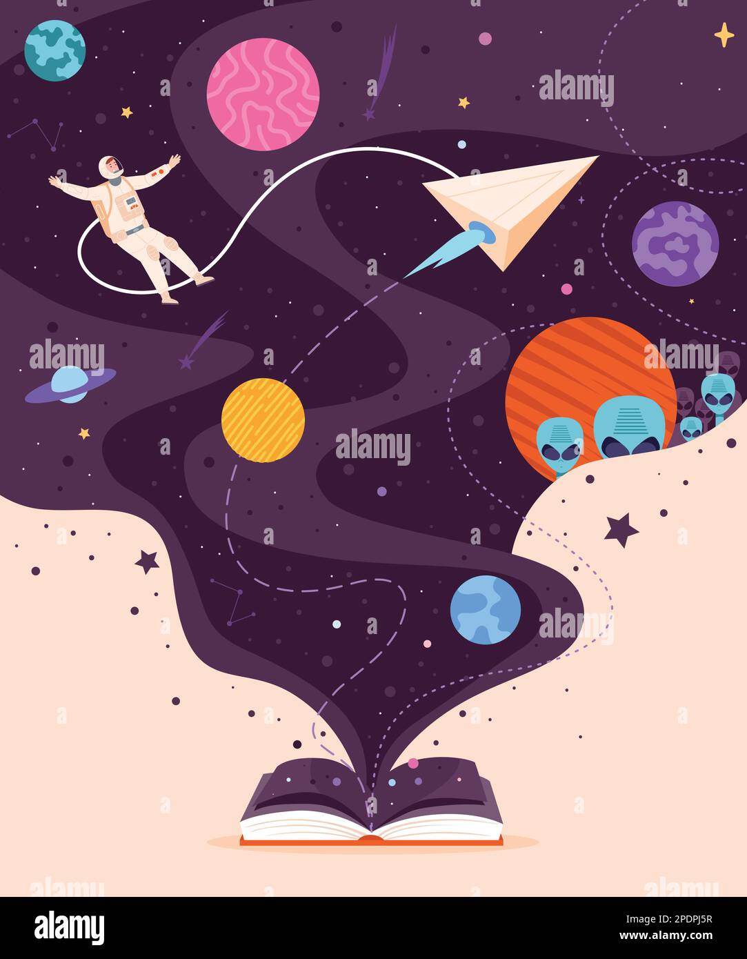 Space book imagination. Inspiring storybook galaxy environment and ...