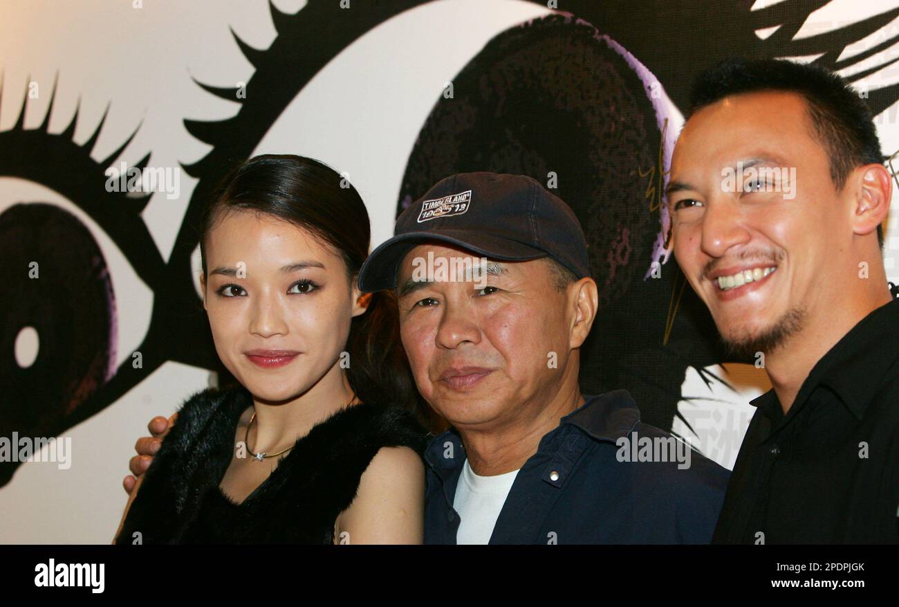 From left, Taiwan actress Shu Qi, director Hou Hsiao Hsien and actor ...