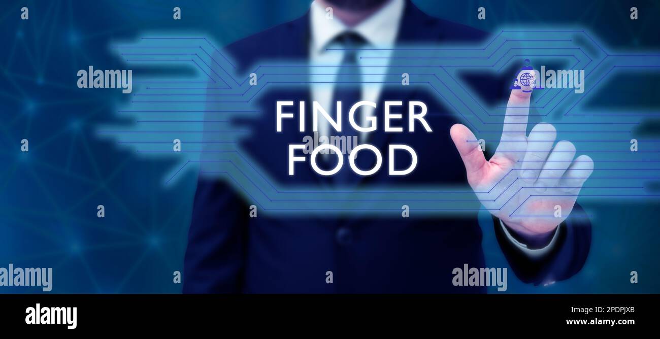 Conceptual display Finger Food. Business showcase products and ...