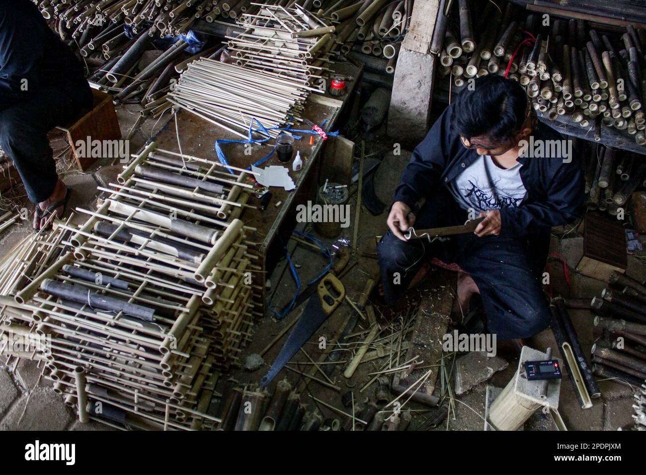 Bandung, West Java, Indonesia. 15th Mar, 2023. A worker makes an ...