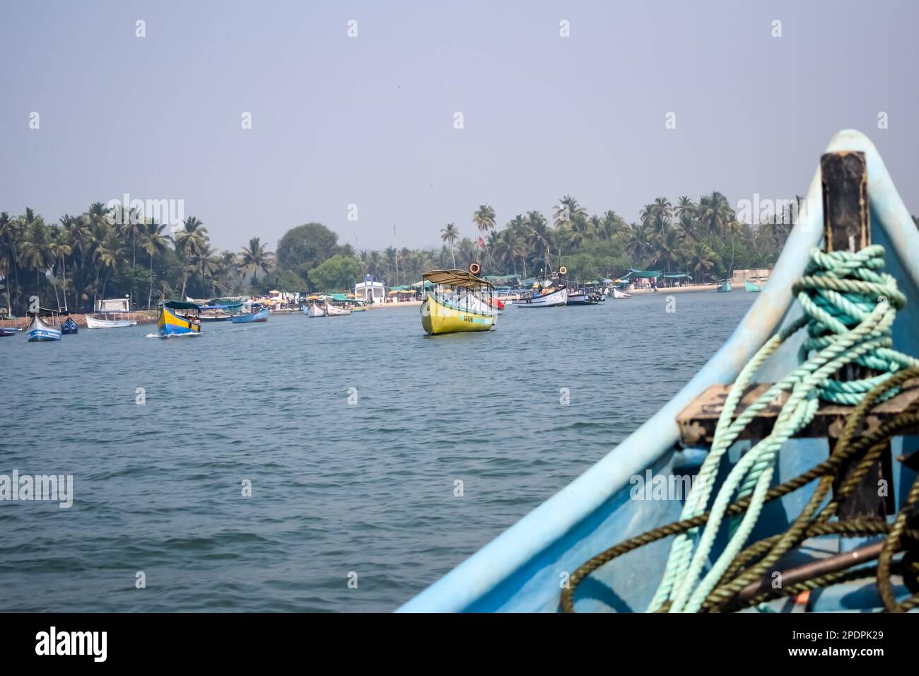 Amazing view from over long tail motor boat in Arabian sea in Goa ...