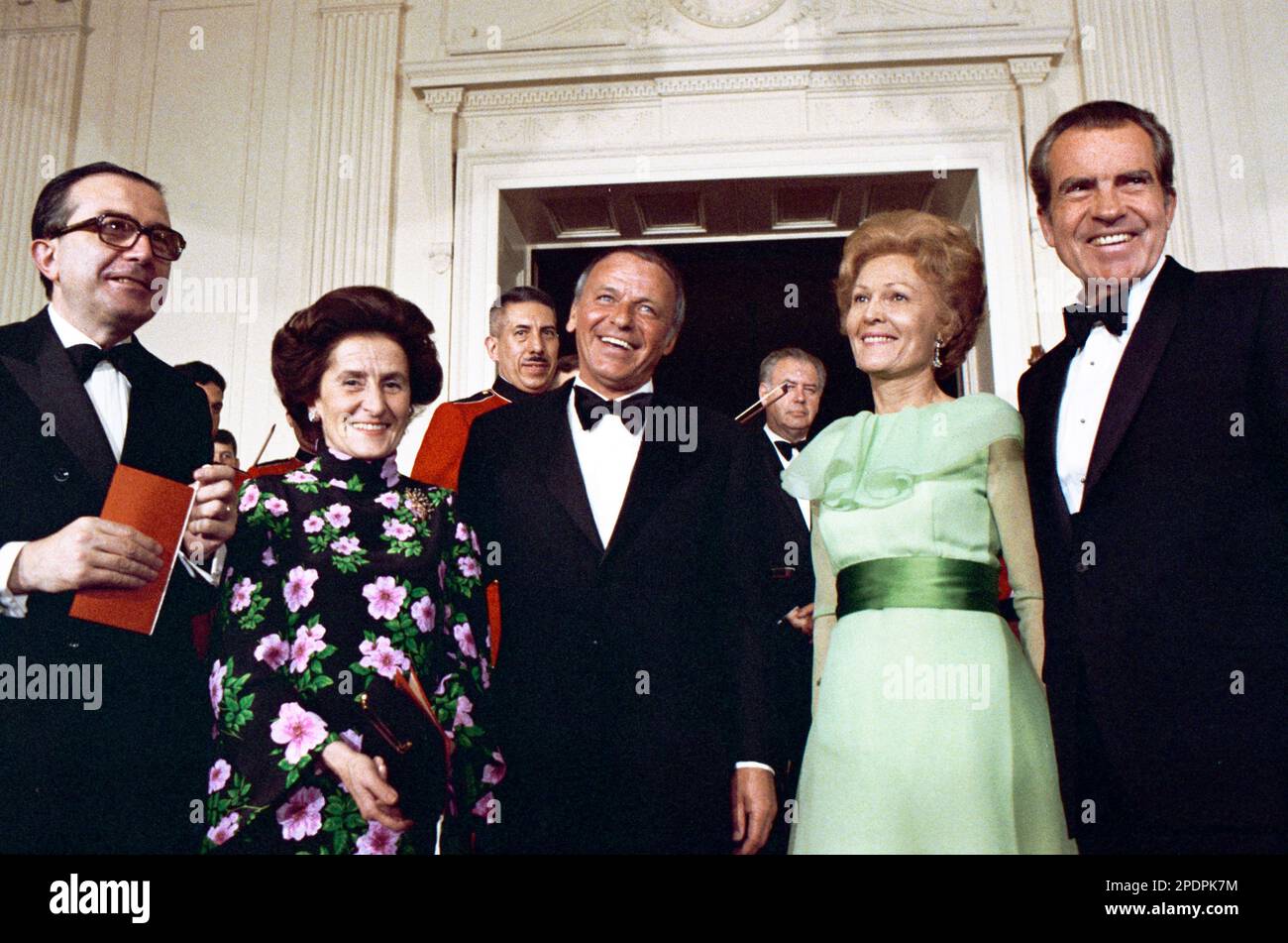 Sinatra with President Richard Nixon and Italian Prime Minister Giulio ...