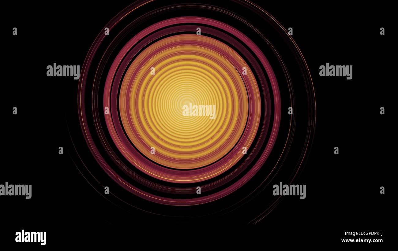 Circular orange color radio wave background. 2D layout illustration ...