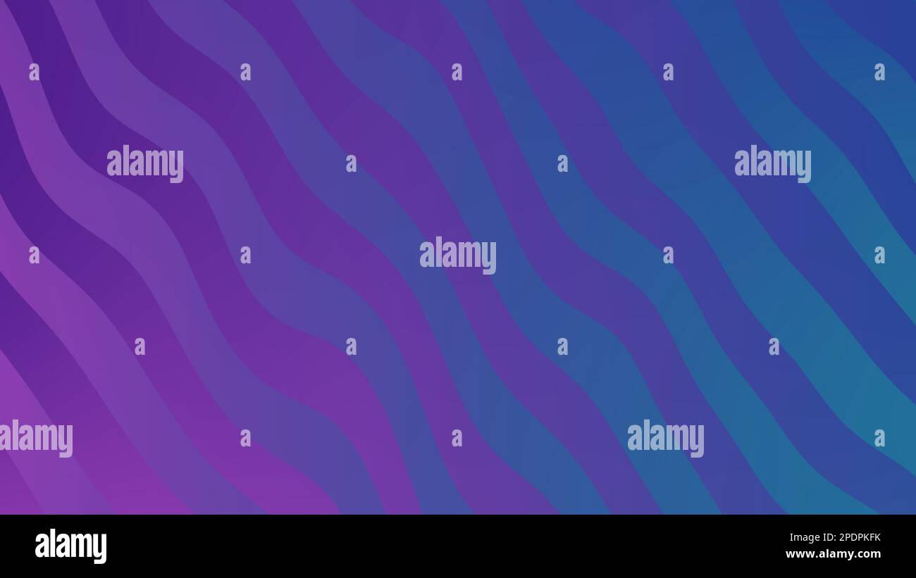 Blue and purple color gradient wavy pattern background. 2D layout ...