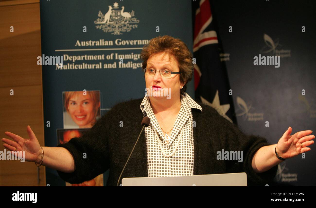 Senator Amanda Vanstone at Sydney International Airport in Australia ...